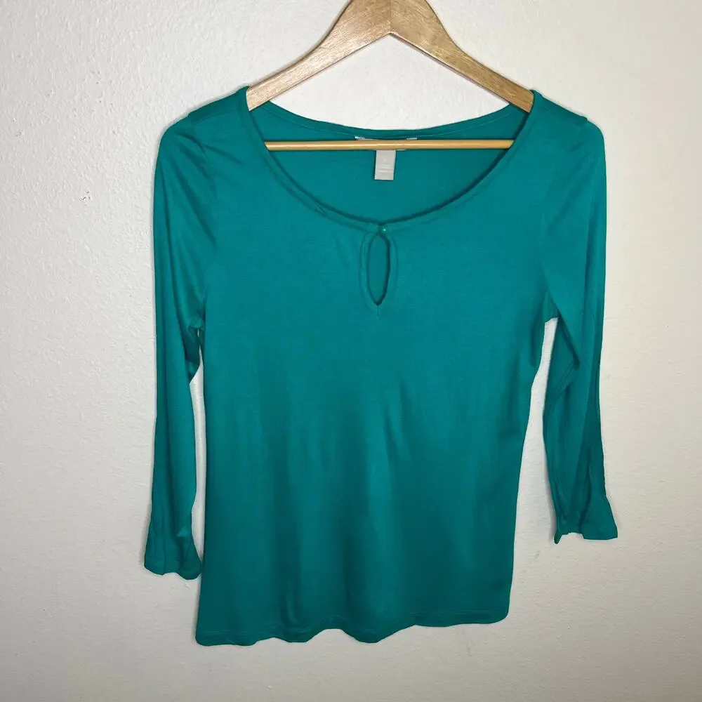 Banana Republic | Tops | Banana Republic Teal Long Sleeve Keyhole Top ...